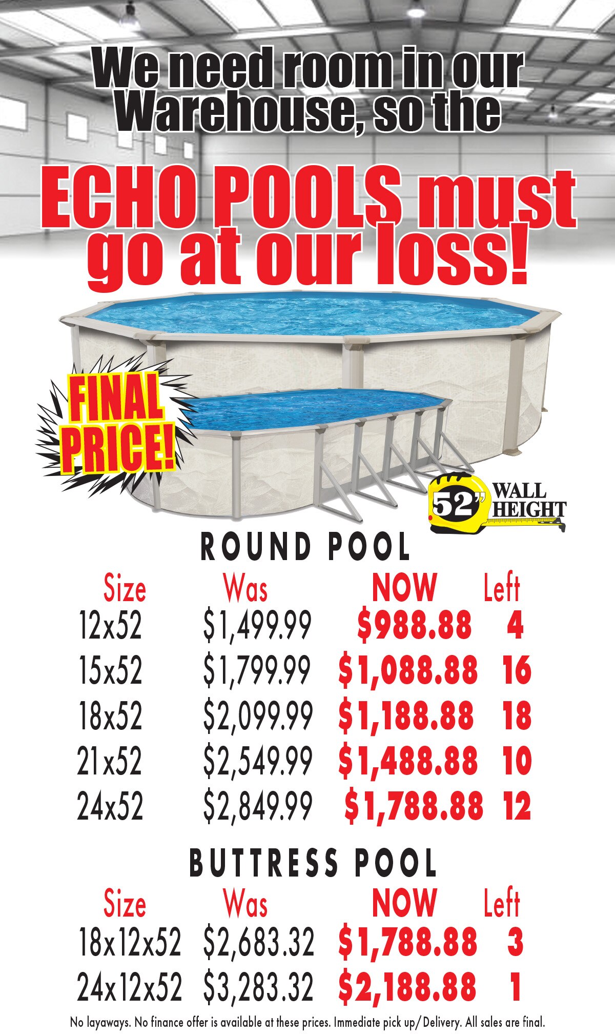 Above Ground Swimming Pools Clearance Sale