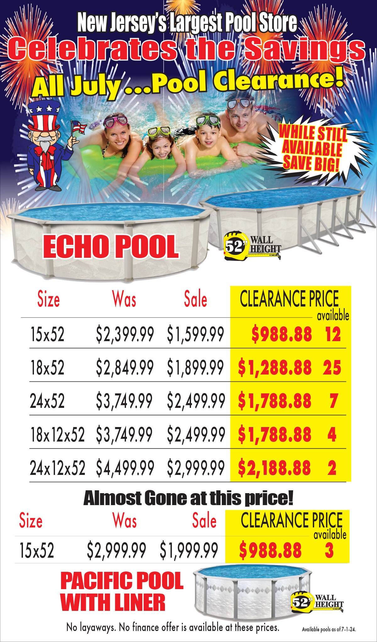 Above Ground Swimming Pools Clearance Sale