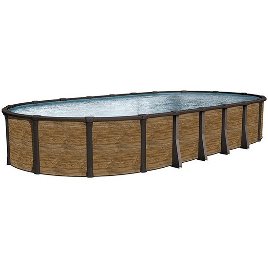 26 ft. x 15 ft. X 52 In. Meranti Non-Buttress Oval Pool